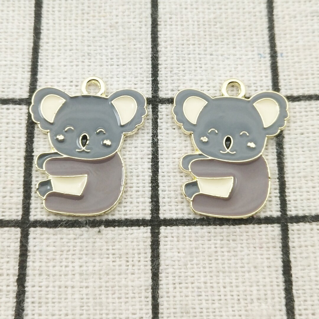 10PCS Koala Charm Enamel Charm Animal Charm Bracelet Charms Necklace ...