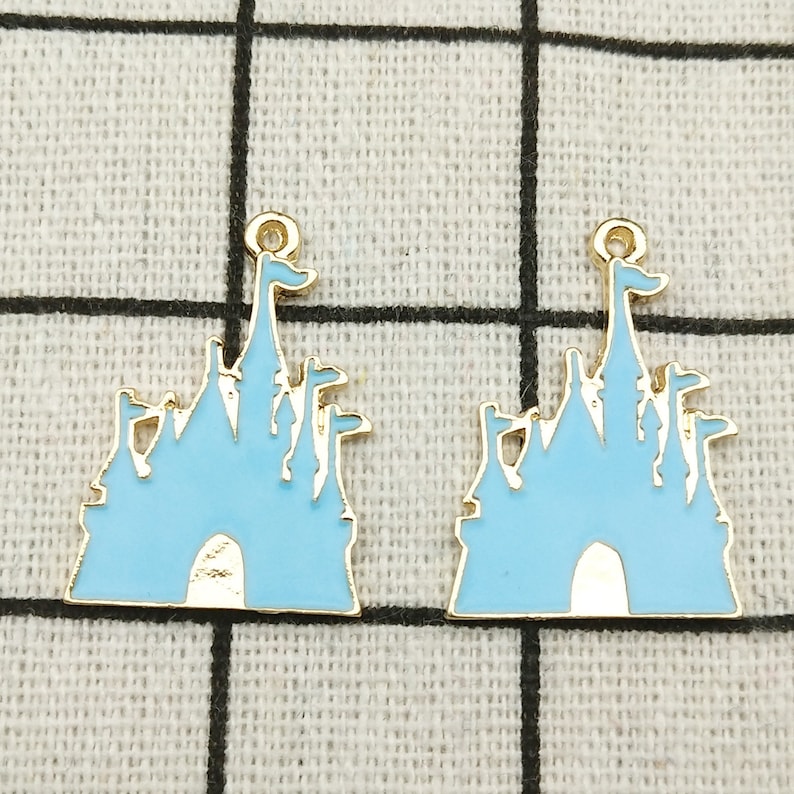 10pcs enamel charm house charm castle charm jewelry charm | Etsy