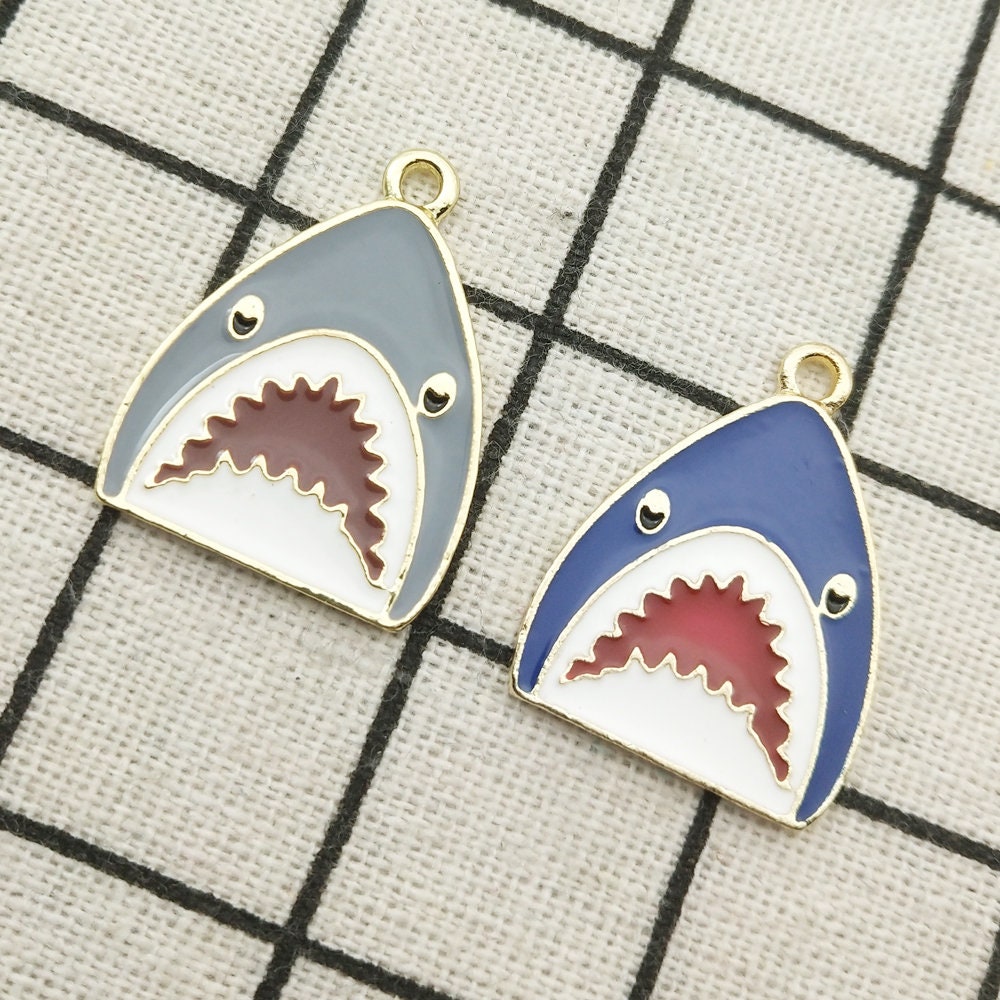 10PCS Shark Charm Animal Charm Enamel Charm Bracelet Charm - Etsy