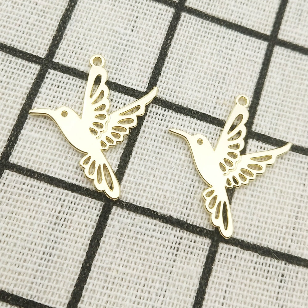 10PCS Hummingbird Charm Bird Charm Animal Charm Necklace Charm Bracelet ...