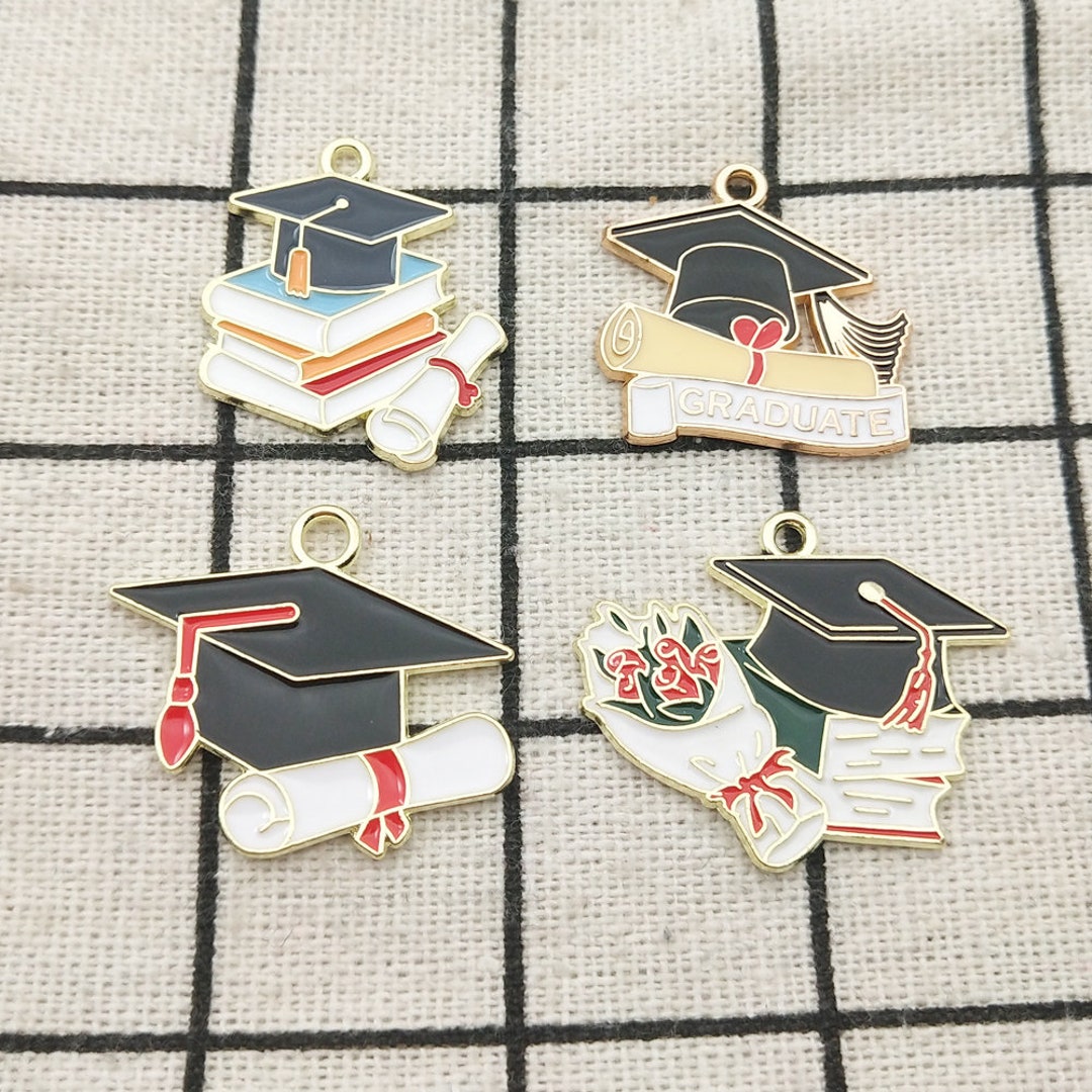 10/16pcs, Graduation Hat Charm Enamel Charm Bracelet Charm Craft ...