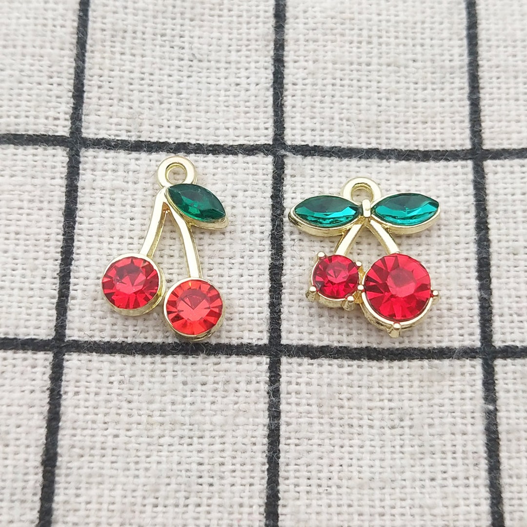 10PCS Fruit Charm Cherry Charm Jewelry Pendant Earring Charm Craft ...