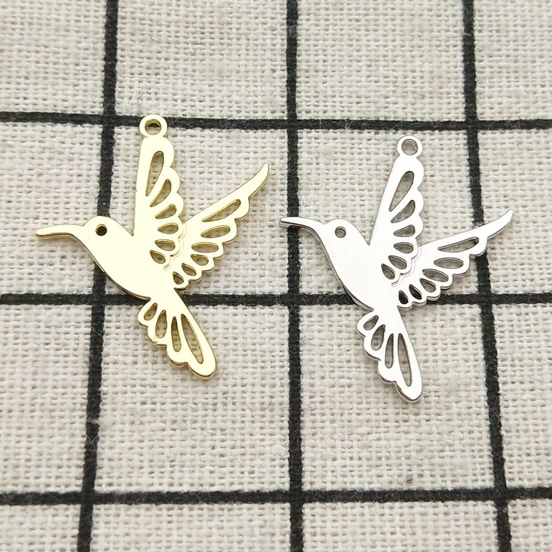 10PCS Hummingbird Charm Bird Charm Animal Charm Necklace Charm Bracelet ...
