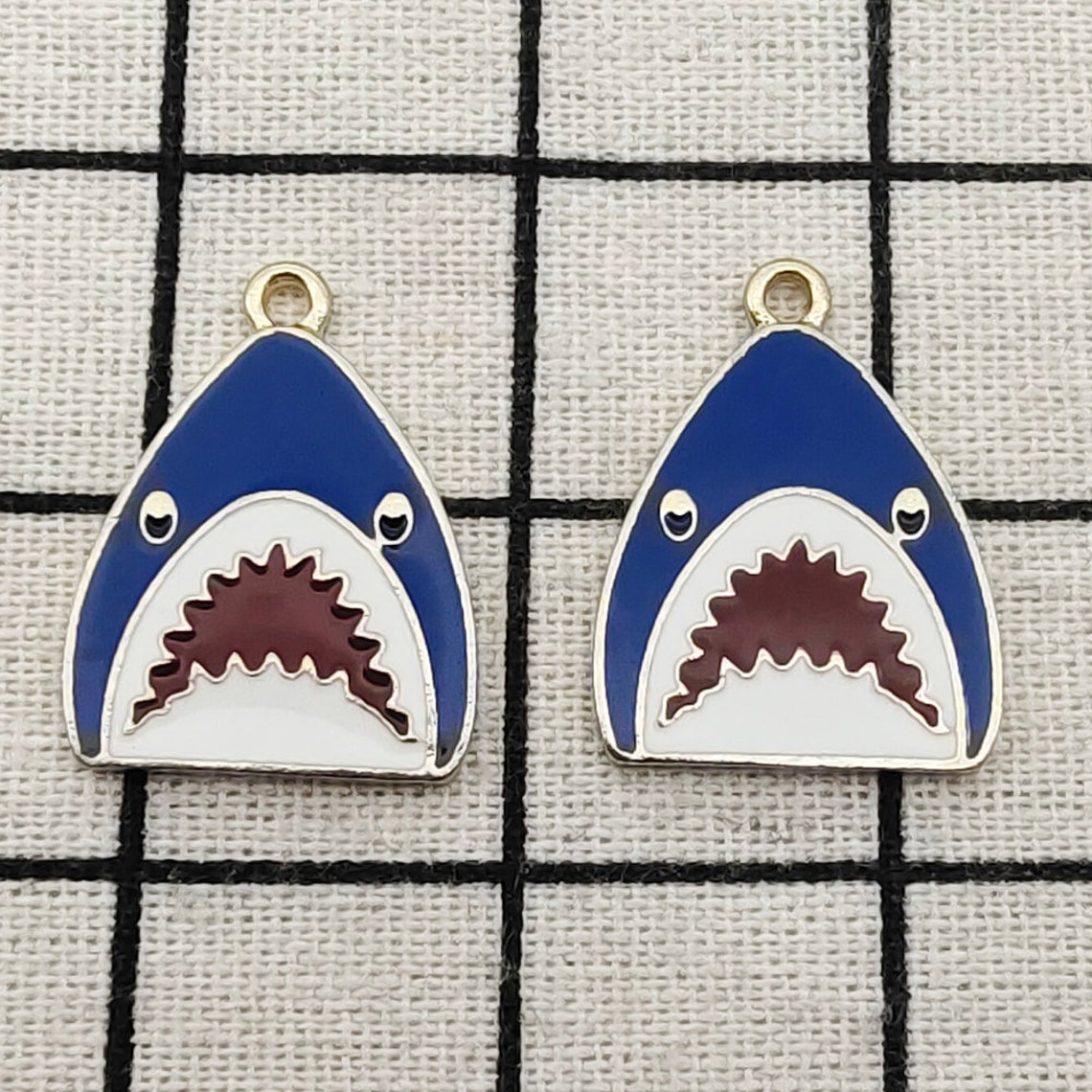 10PCS Shark Charm Animal Charm Enamel Charm Bracelet Charm | Etsy