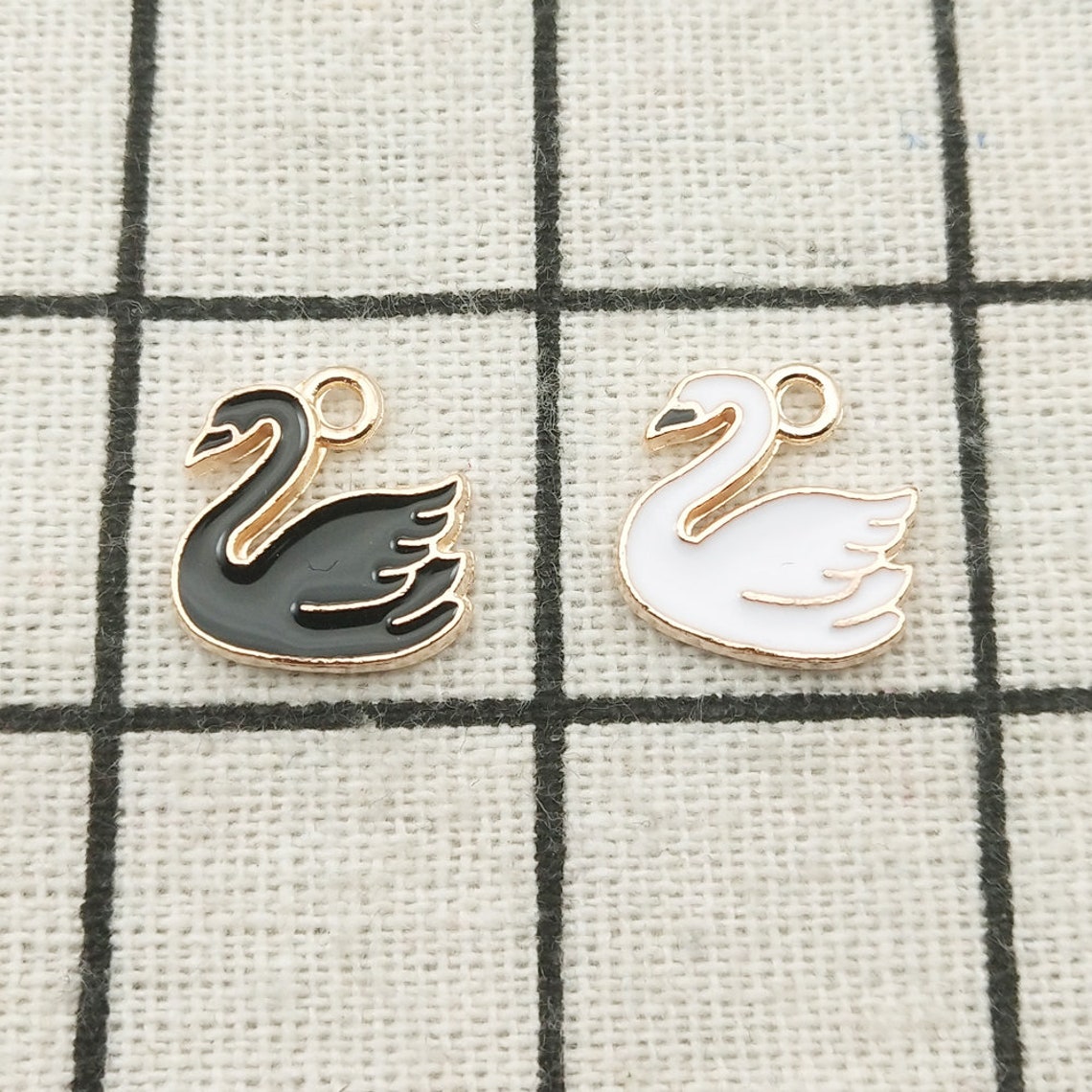 10PCS Enamel Charm Swan Charm Animal Charm Jewelry Charm Craft - Etsy