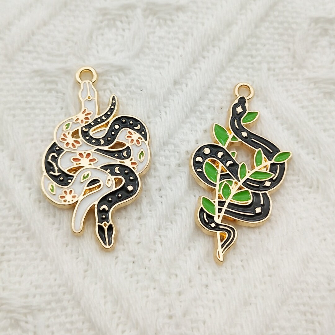 10pcs, Snake Charm Earring Pendant Jewelry Charm Necklace Charm ...