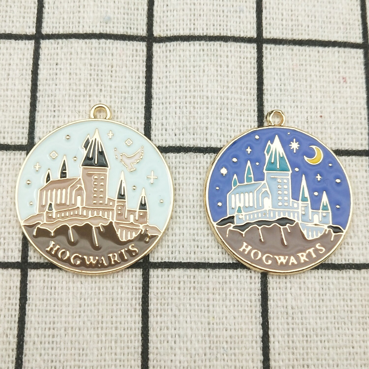 10pcs Enamel Charm House Charm Castle Charm Day and Night - Etsy