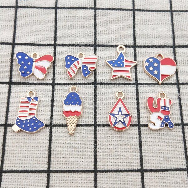 American Flag Charm - Etsy