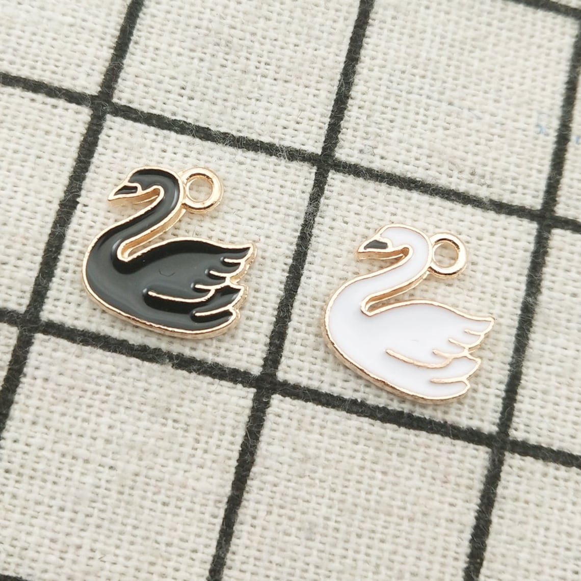 10PCS Enamel Charm Swan Charm Animal Charm Jewelry Charm Craft - Etsy