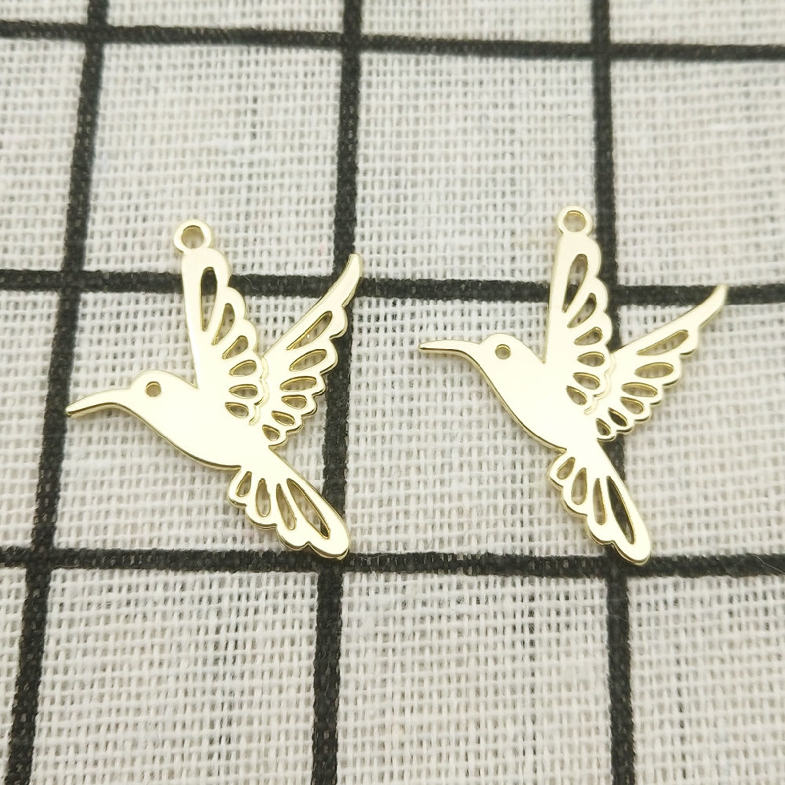 10PCS Hummingbird Charm Bird Charm Animal Charm Necklace Charm Bracelet ...