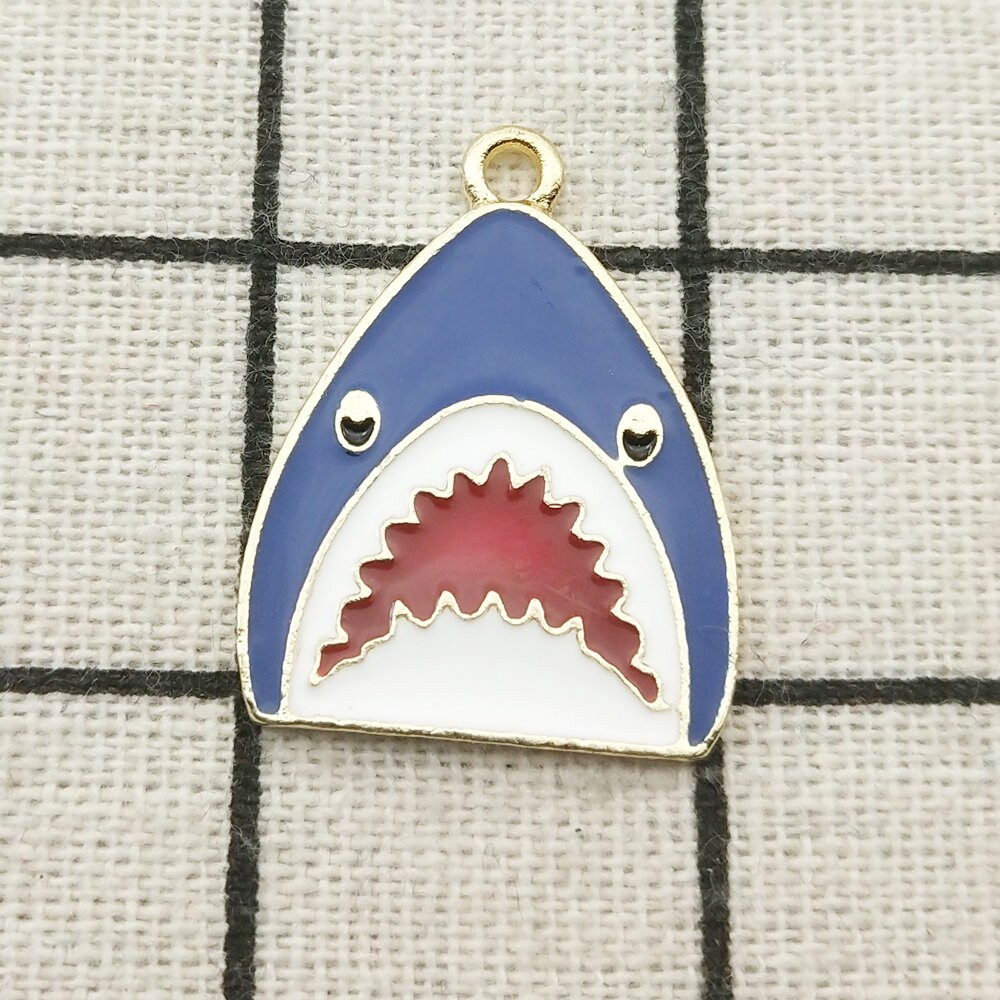 10PCS Shark Charm Animal Charm Enamel Charm Bracelet Charm - Etsy
