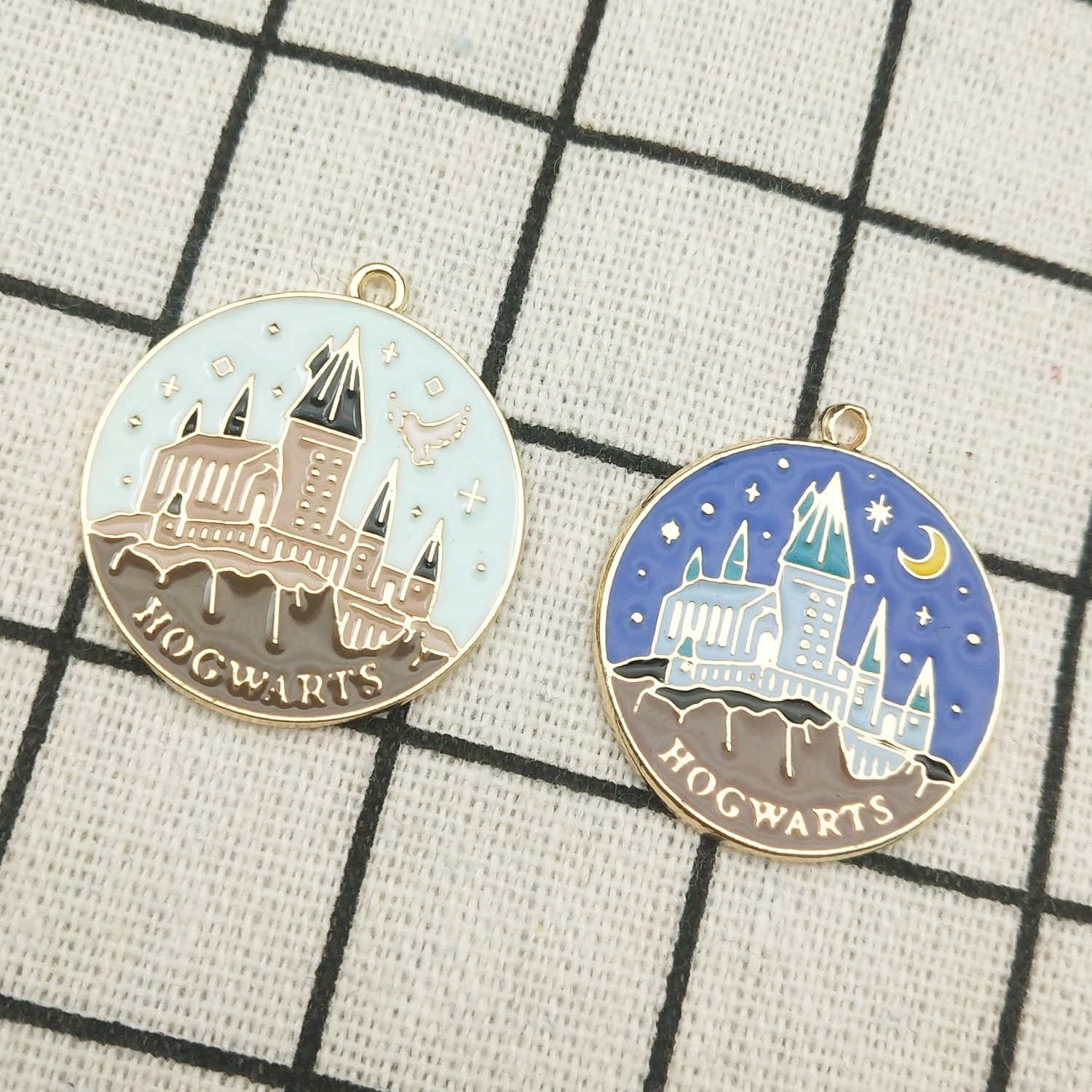 10pcs Enamel Charm House Charm Castle Charm Day and Night - Etsy