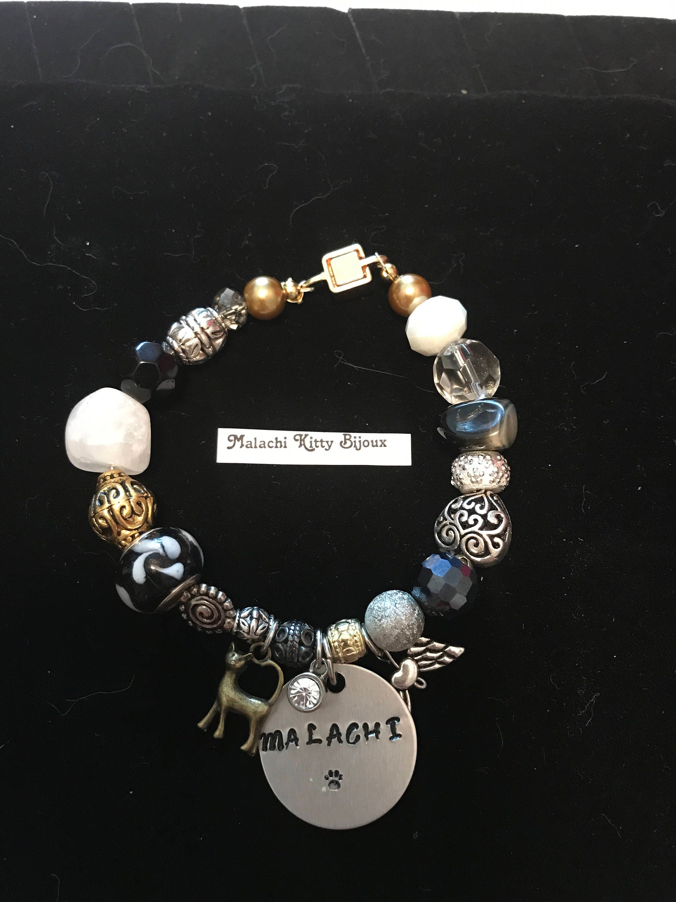 The Malachi Bracelet in Memory of With Cat or Dog Charmpet | Etsy