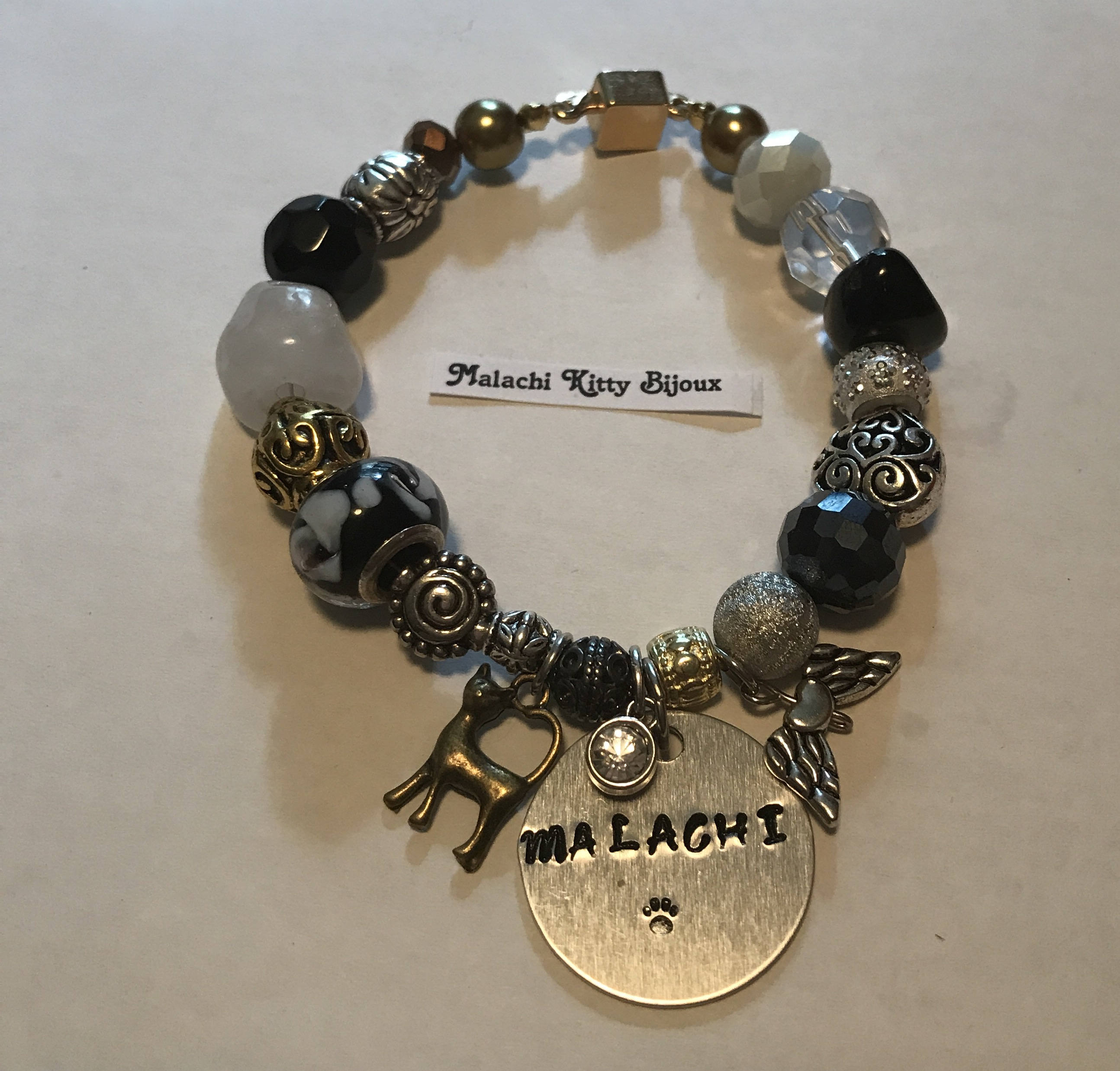 The Malachi Bracelet in Memory of With Cat or Dog Charmpet | Etsy
