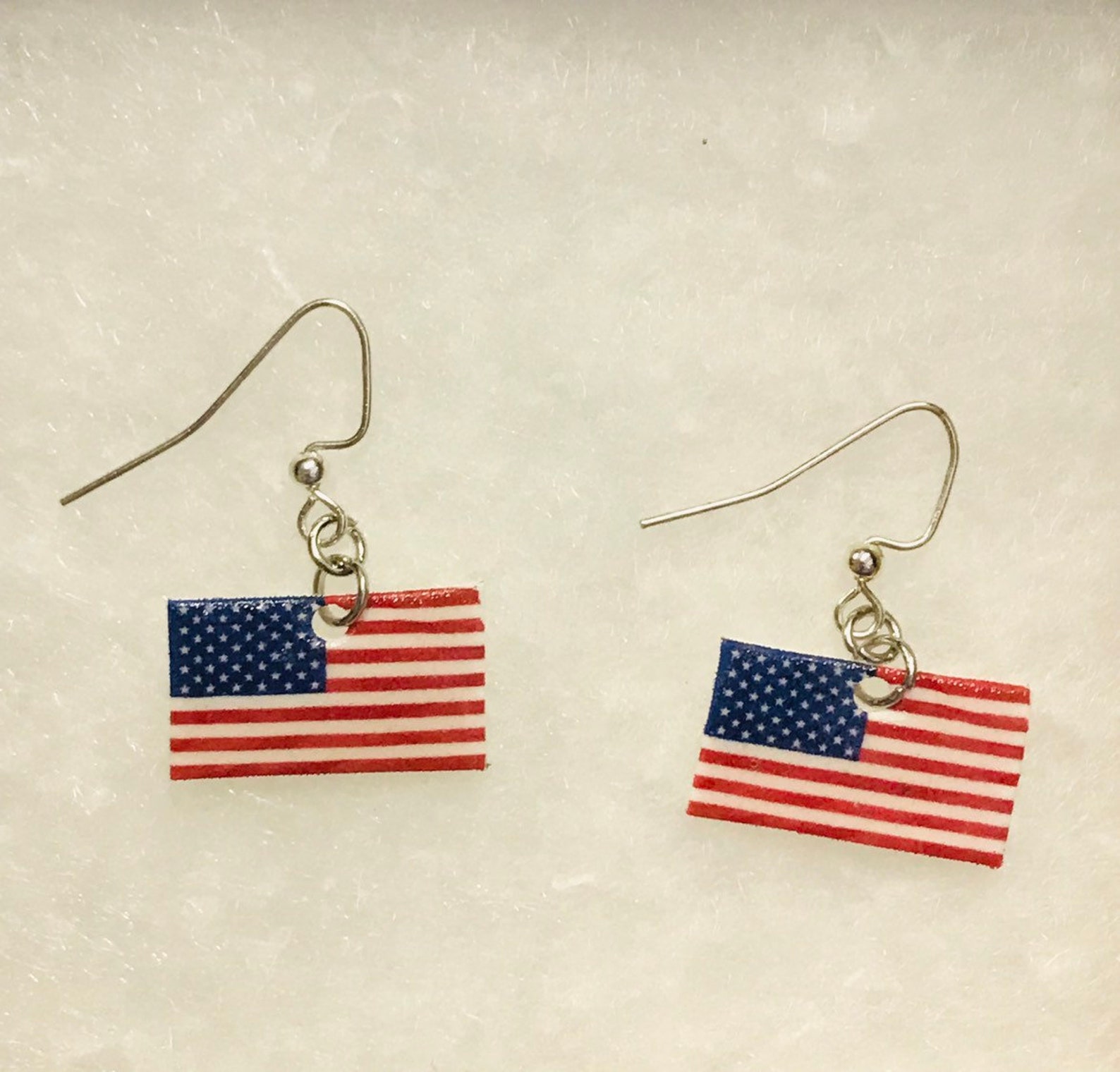 American Flag Earrings patriotic Jewelry Red White and - Etsy