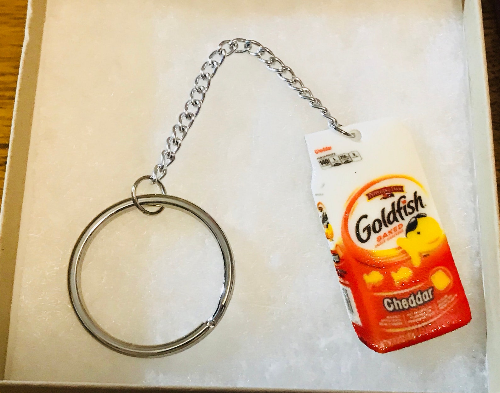 Junk Food Keychaincheese Cracker Keychain Cheddar Cracker | Etsy