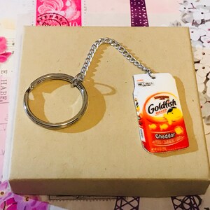 Junk Food Keychaincheese Cracker Keychain Cheddar Cracker - Etsy