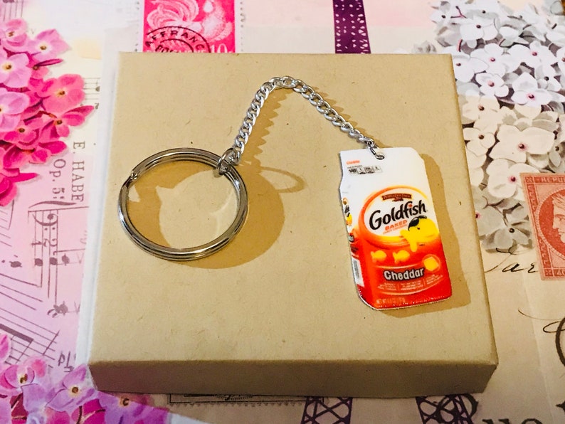 Junk Food Keychaincheese Cracker Keychain Cheddar Cracker | Etsy