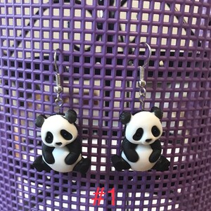 Panda Bear Earrings (panda Jewelry , Panda Earrings , Ailuropoda ...