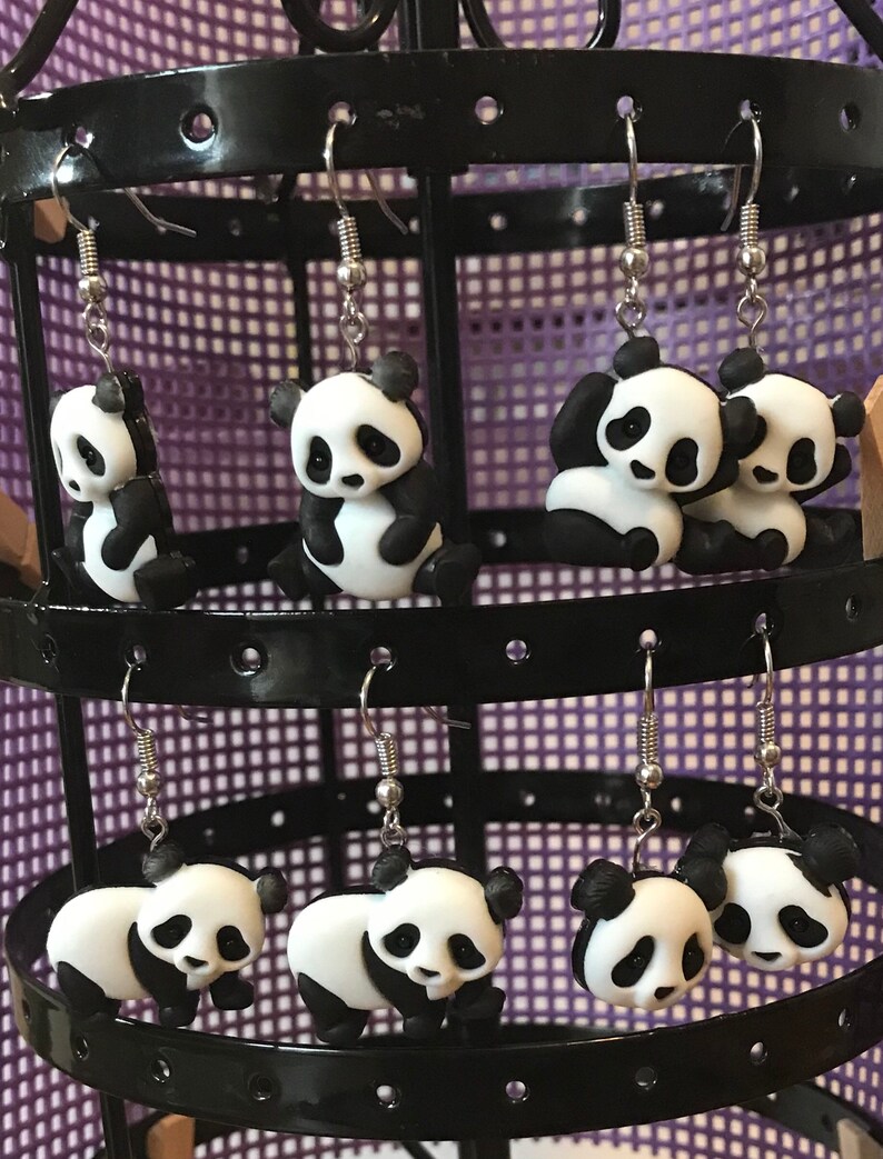 Panda Bear Earrings panda Jewelry Panda Earrings - Etsy