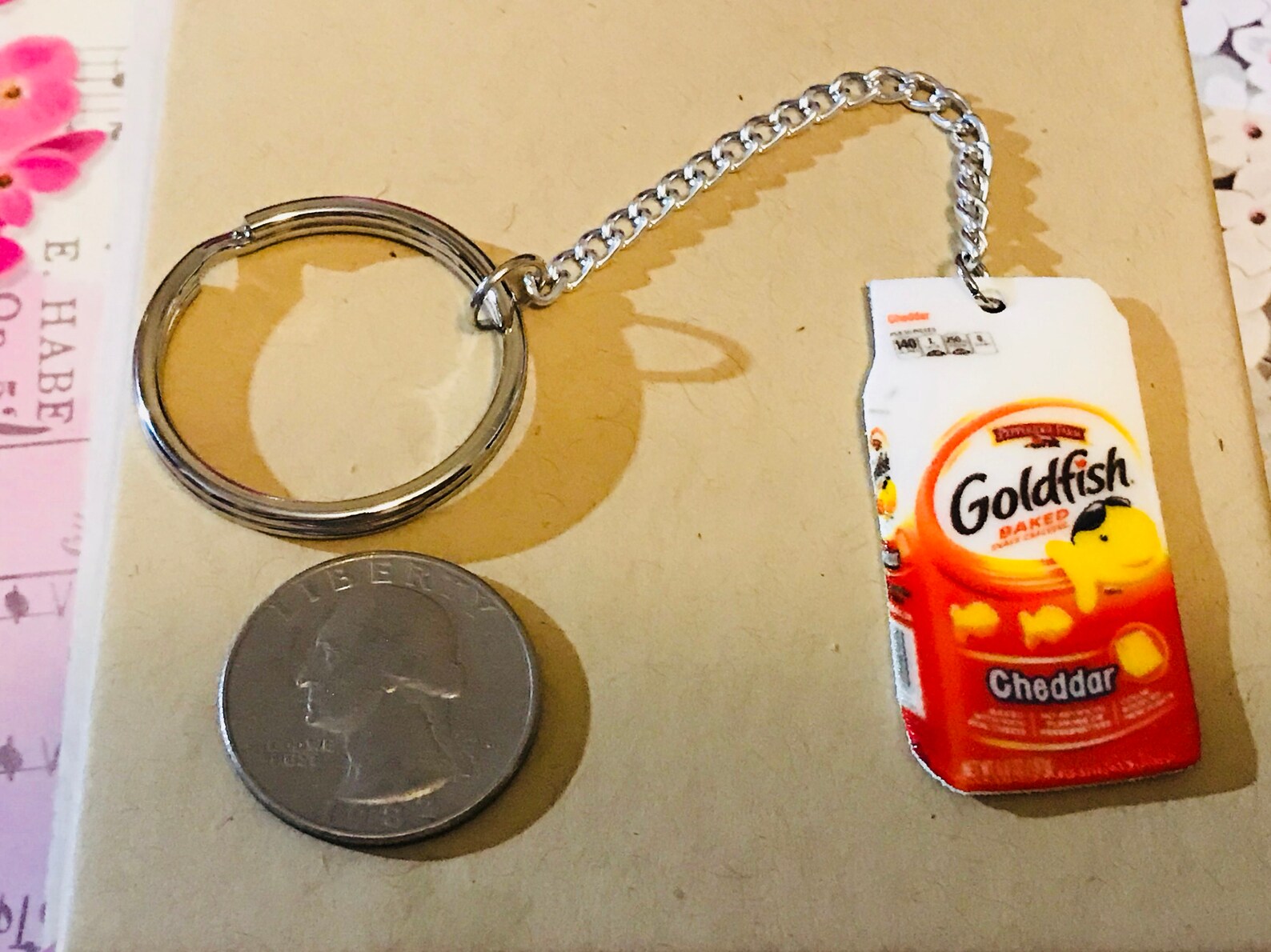 Junk Food Keychaincheese Cracker Keychain Cheddar Cracker | Etsy