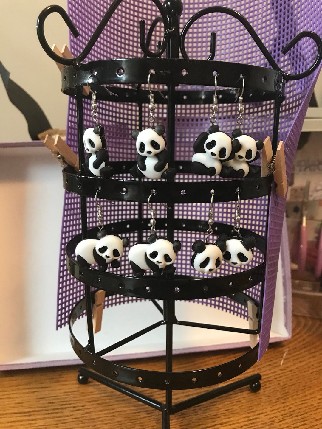 Panda Bear Earrings (panda Jewelry , Panda Earrings , Ailuropoda ...