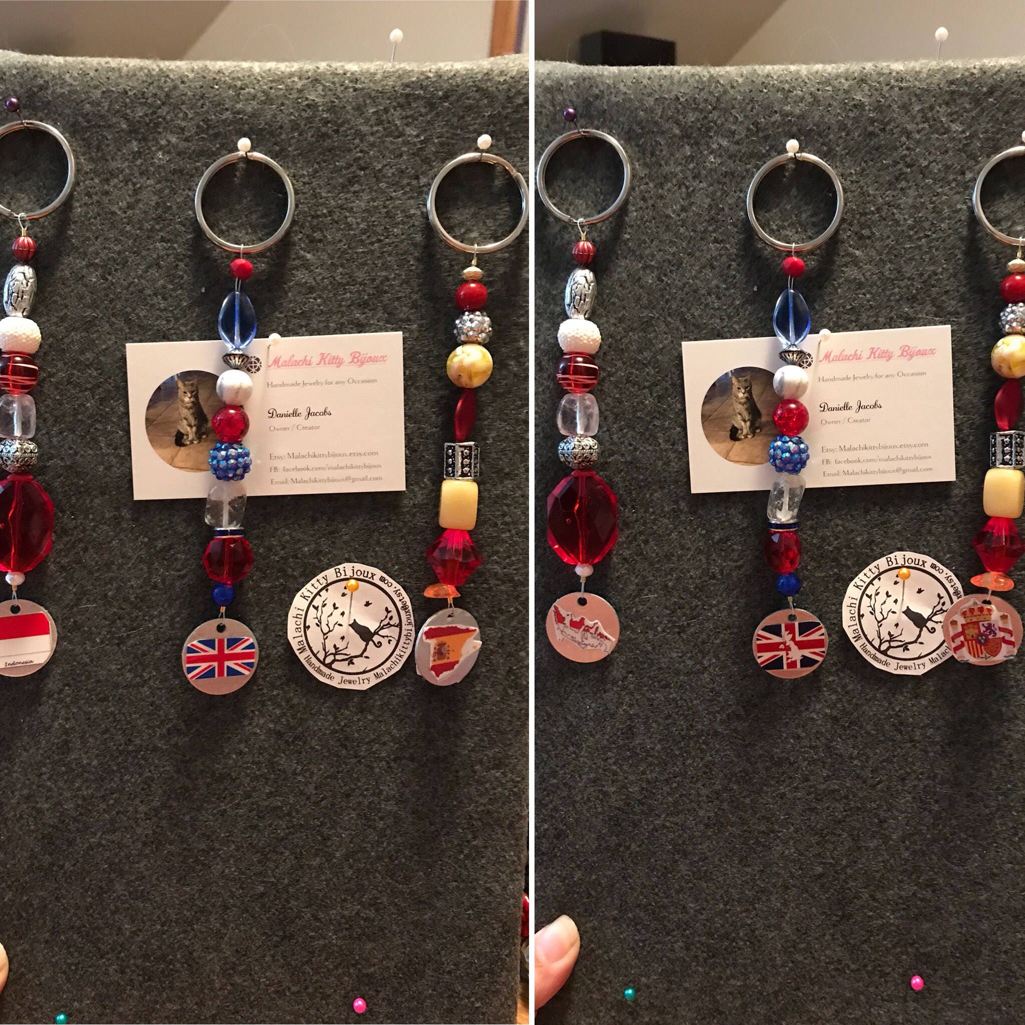 Nation Keychains (choose Your Country)(usa, Ireland, Australia, Germany ...