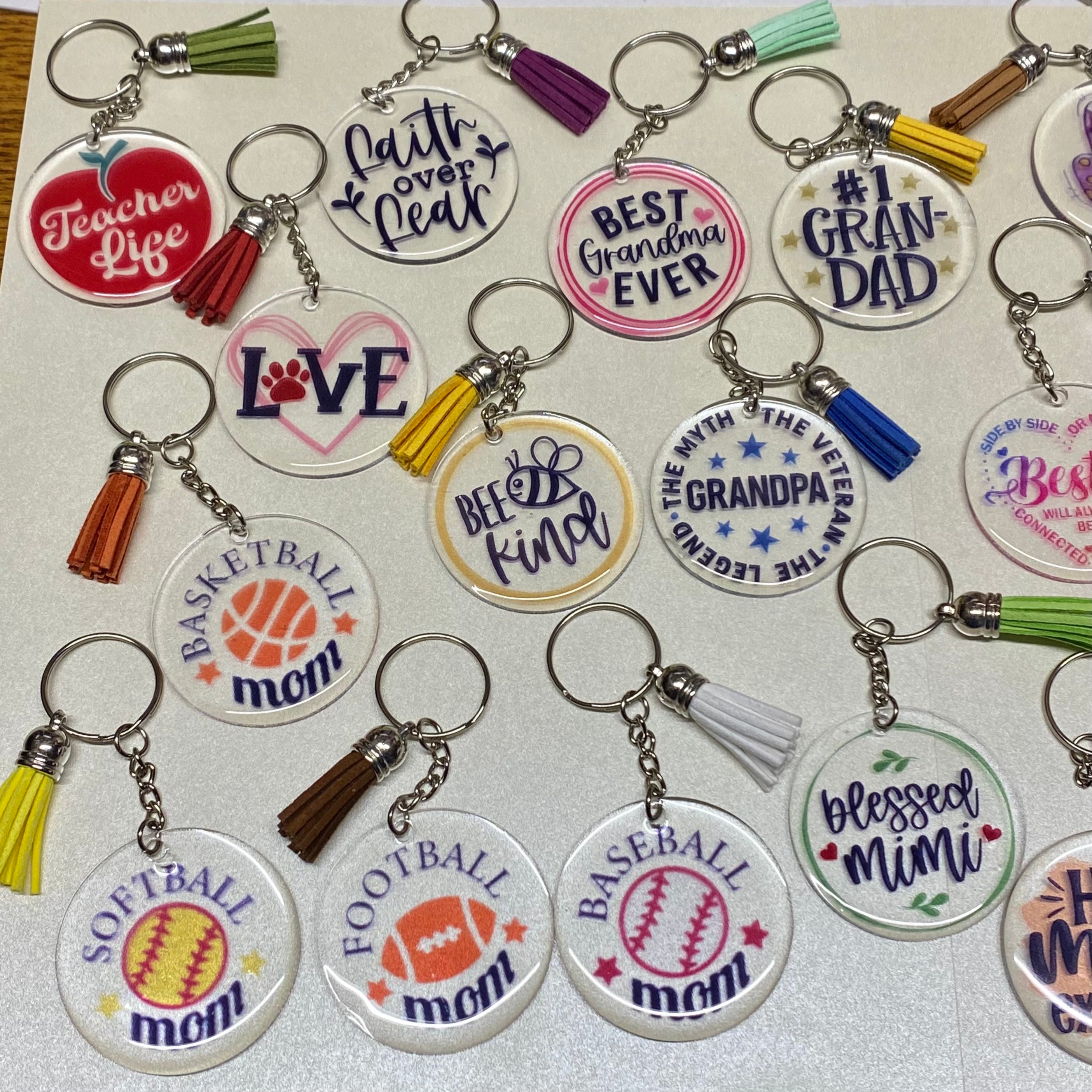 Novelty Acrylic Keychains epoxy Coated Keychains Mom - Etsy