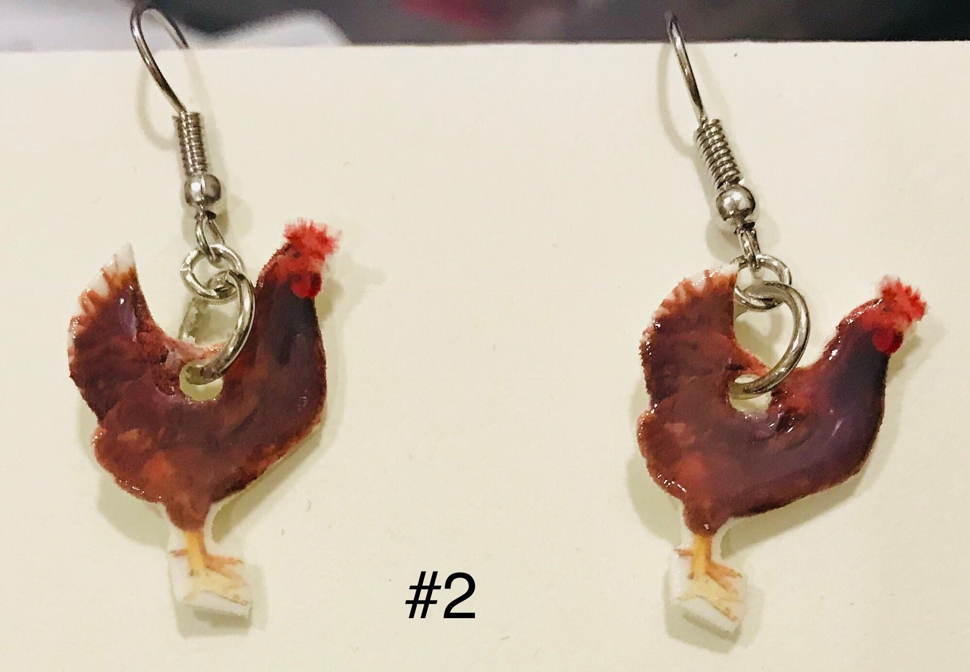 Chicken Earrings hen Earrings Rooster Earrings Bird - Etsy