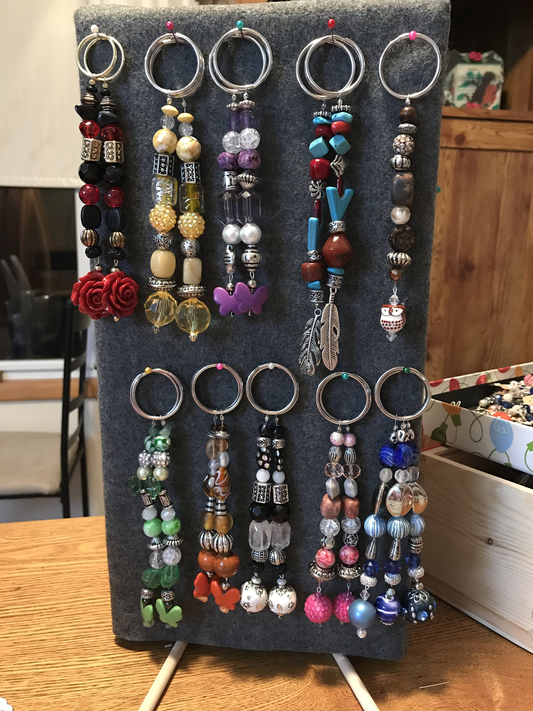 Beaded Keychain (many Colors to Choose From)(5-6
