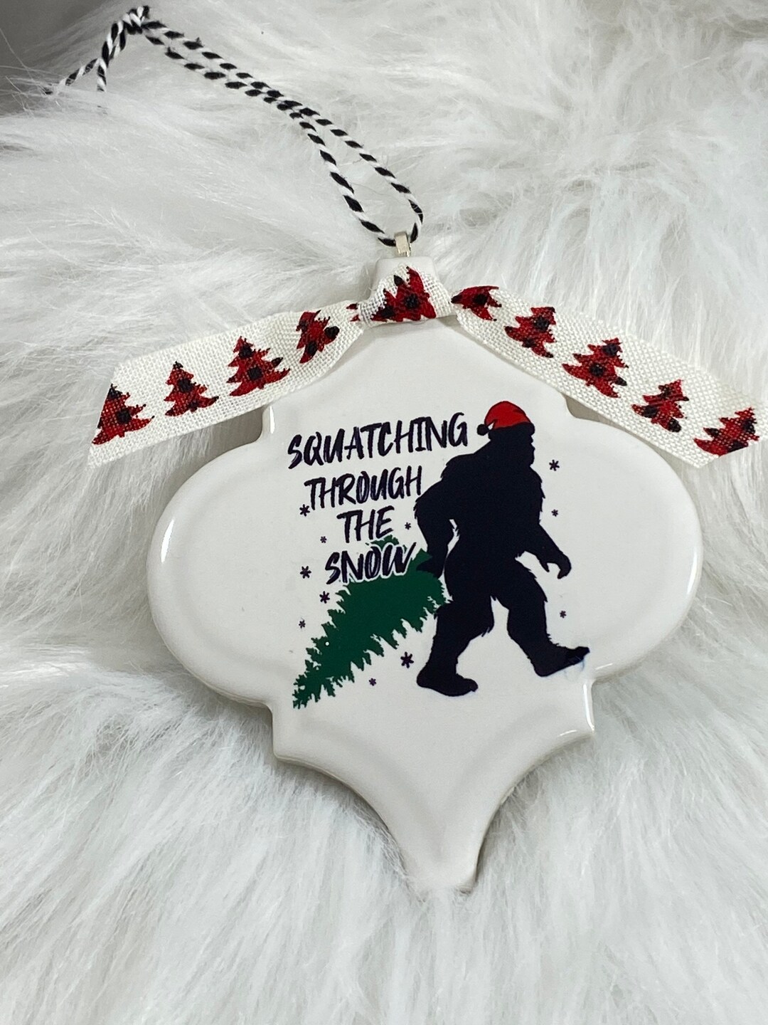 Squatching Through the Snow Ornament (big Foot Christmas Ornament ...