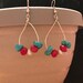 Native American Heritage Earrings turquoise Stone With Red - Etsy