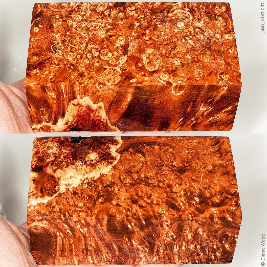 Stabilized Box Elder Burl Wood Block– for Knife Handles, Pens, Ring Blanks, Turning and Carving ...