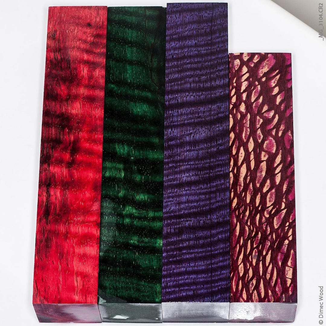 Stabilized Wood Curly Mango Pen Blanks 4 Pcs, Turning Pen Blank, Handle Material, Stabilized ...