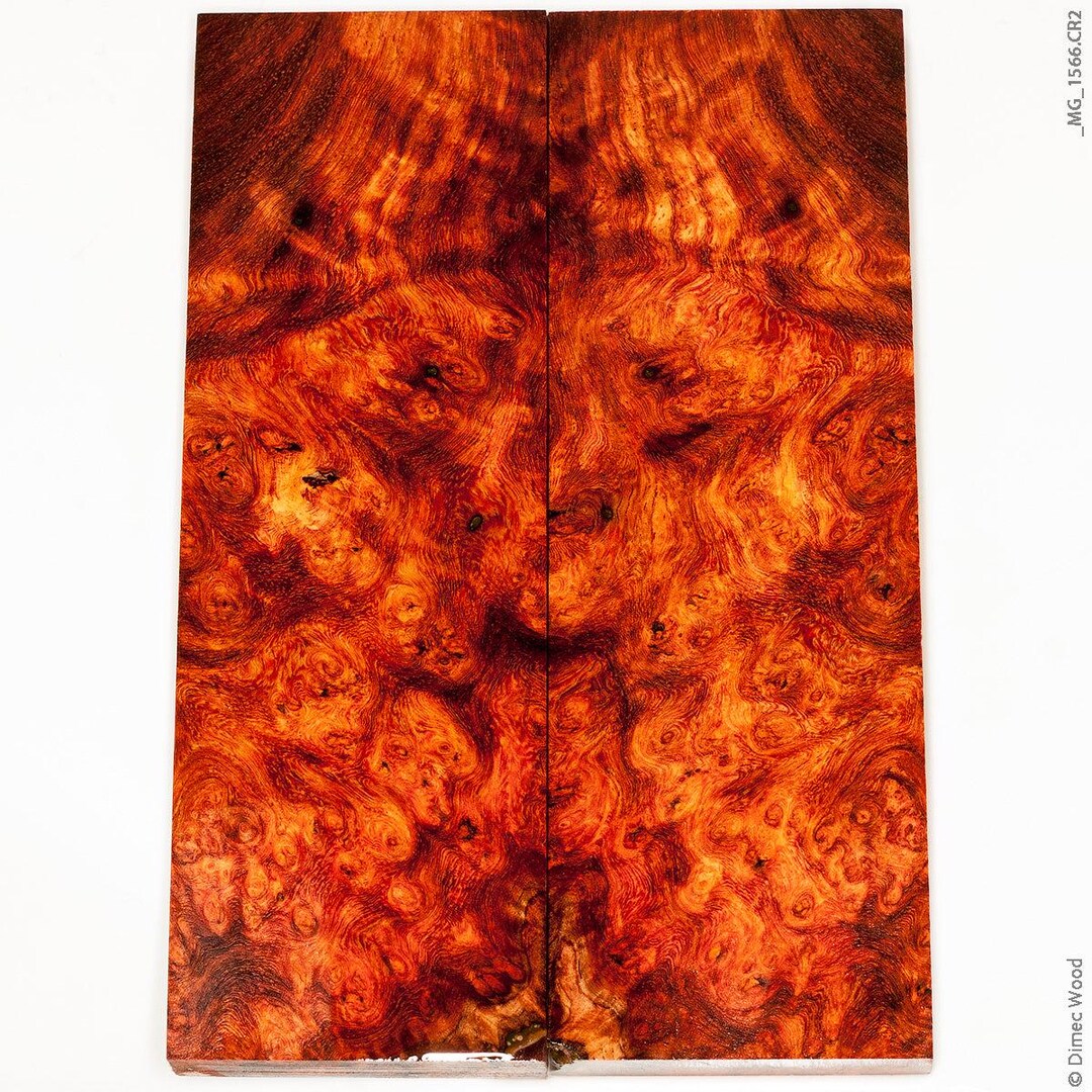 Stabilized Red Amboyna Burl Wood Panels, Knife Scales, Handle Material ...