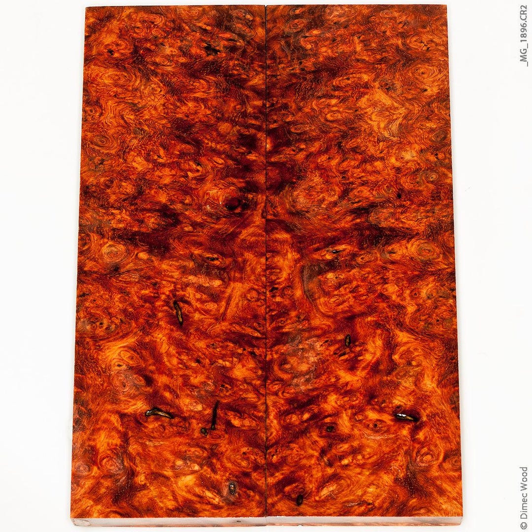 Stabilized Red Amboyna Burl Wood Panels, Knife Scales, Handle Material ...