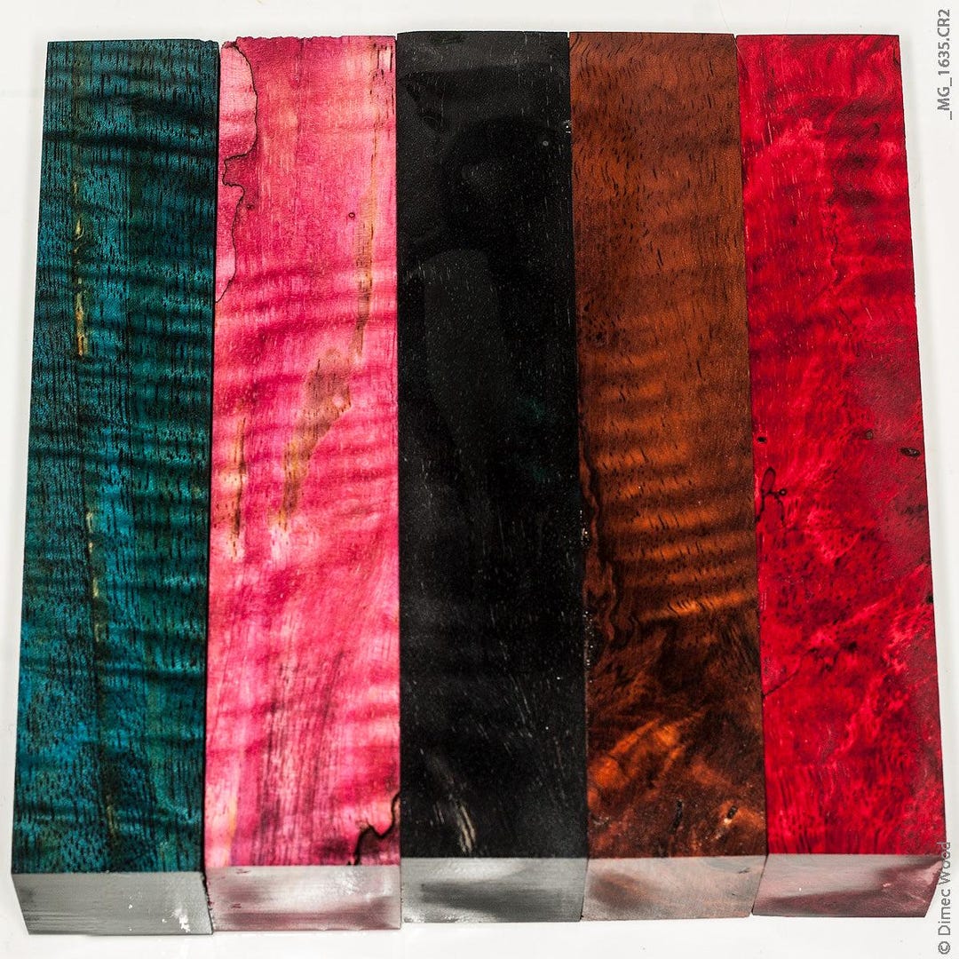 Stabilized Wood Curly Mango Pen Blanks 5 Pcs, Turning Pen Blank, Handle ...