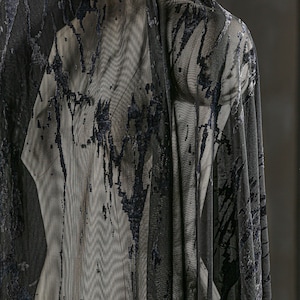 Black Lace Fabric,sheer Lace Mesh Fabric,design Fabric for Party,dress ...