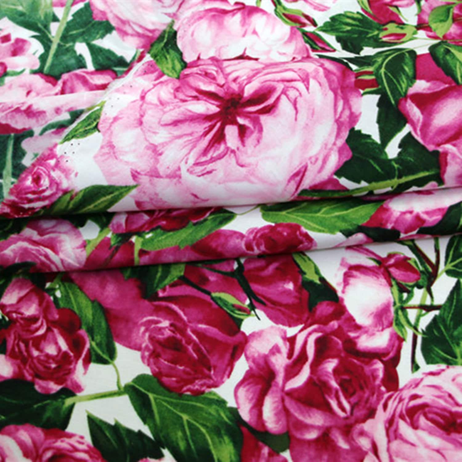 Big Rose Dress Fabric Cotton Fabric Summer Fabric Clothing | Etsy