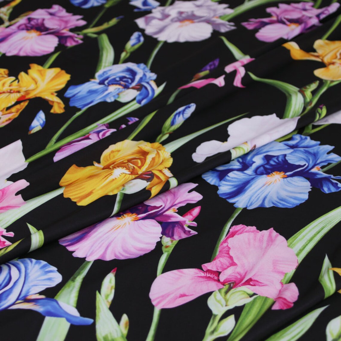 Floral Print Satin Fabric Fashion Fabric for Clothingevening - Etsy