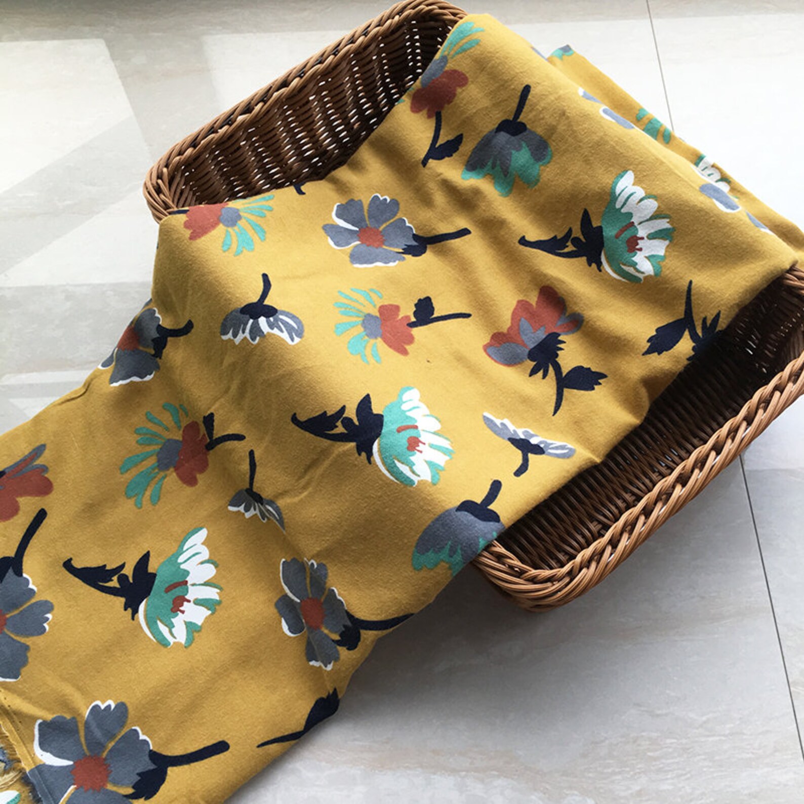 100% Cotton Fabric Floral Print Fabric Soft Cotton Fabric - Etsy