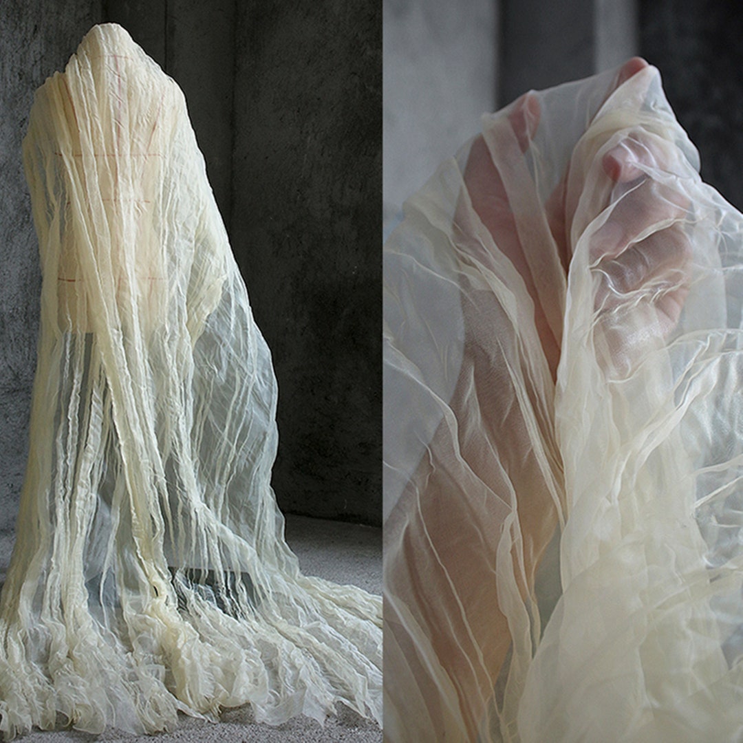 Beige Organza Fabric,wrinkle Fabric,sheer Fabric - Etsy