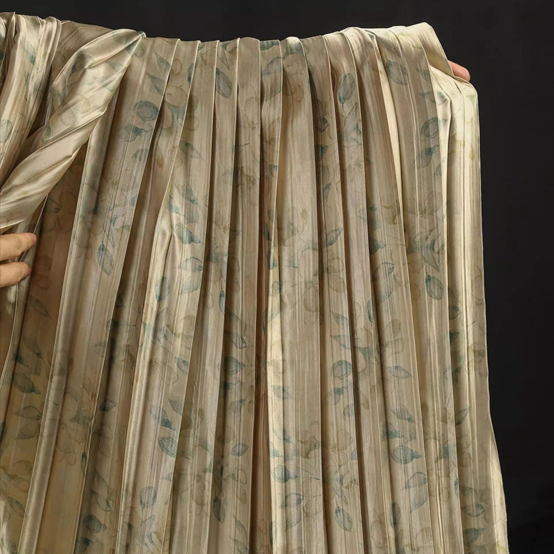 Apricot Pleated Acetic Acid Fabric,fold Wrinkle Crumple Accordion Party ...