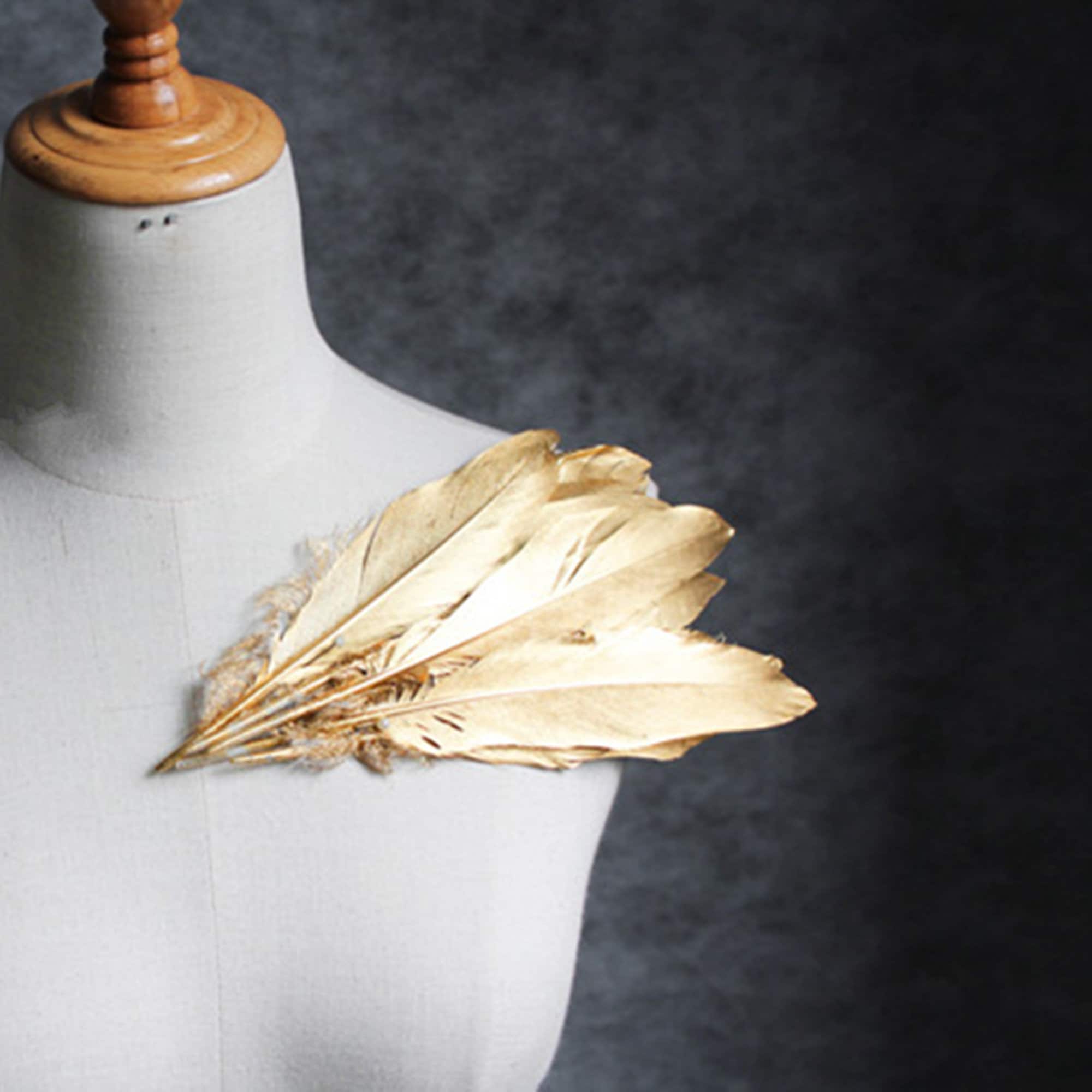 3 Pieces Gold Feather Appliquedecorative Patches for - Etsy