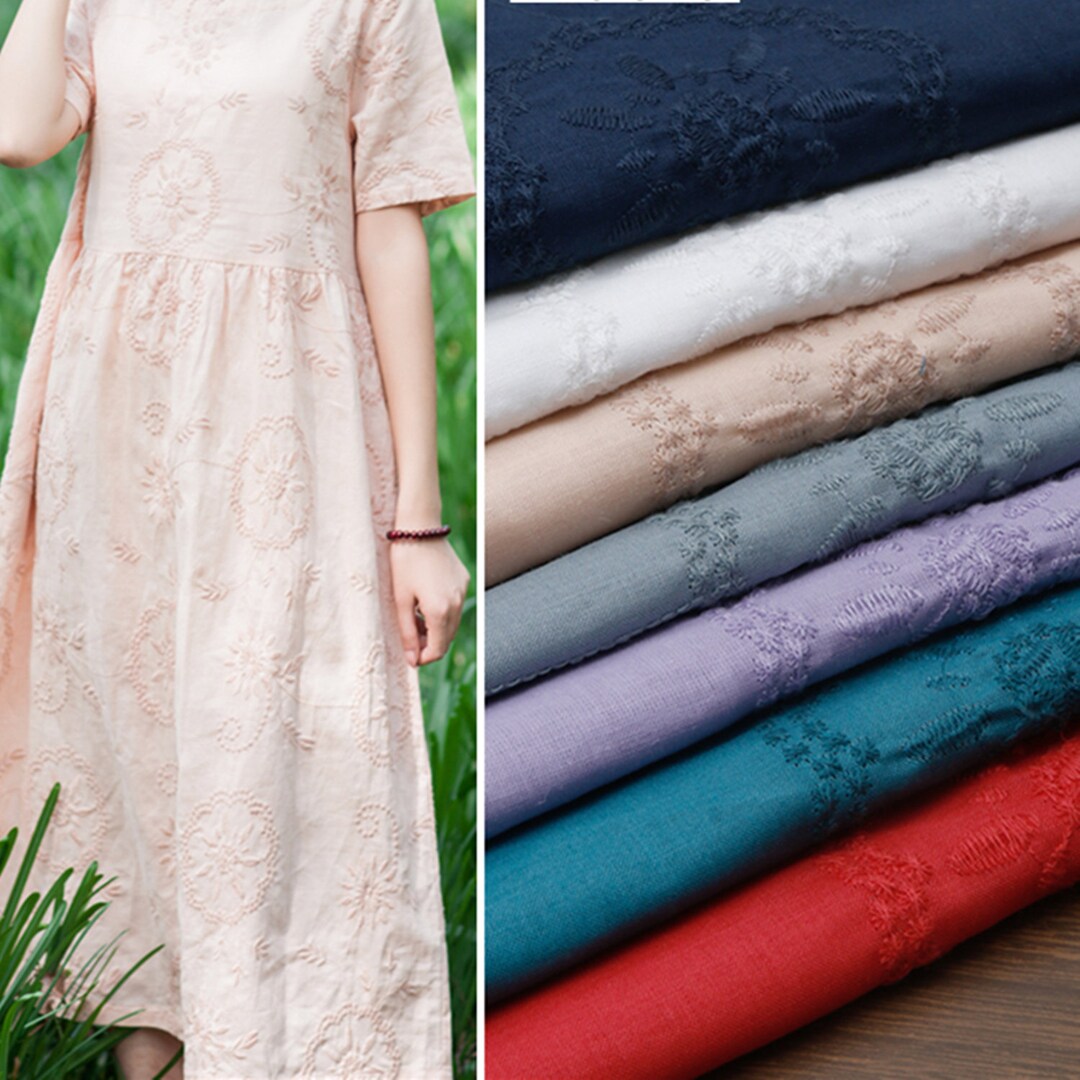 Solid Color Ramie Linen Fabric,embroidered Linen Fabric,flax Fabric ...