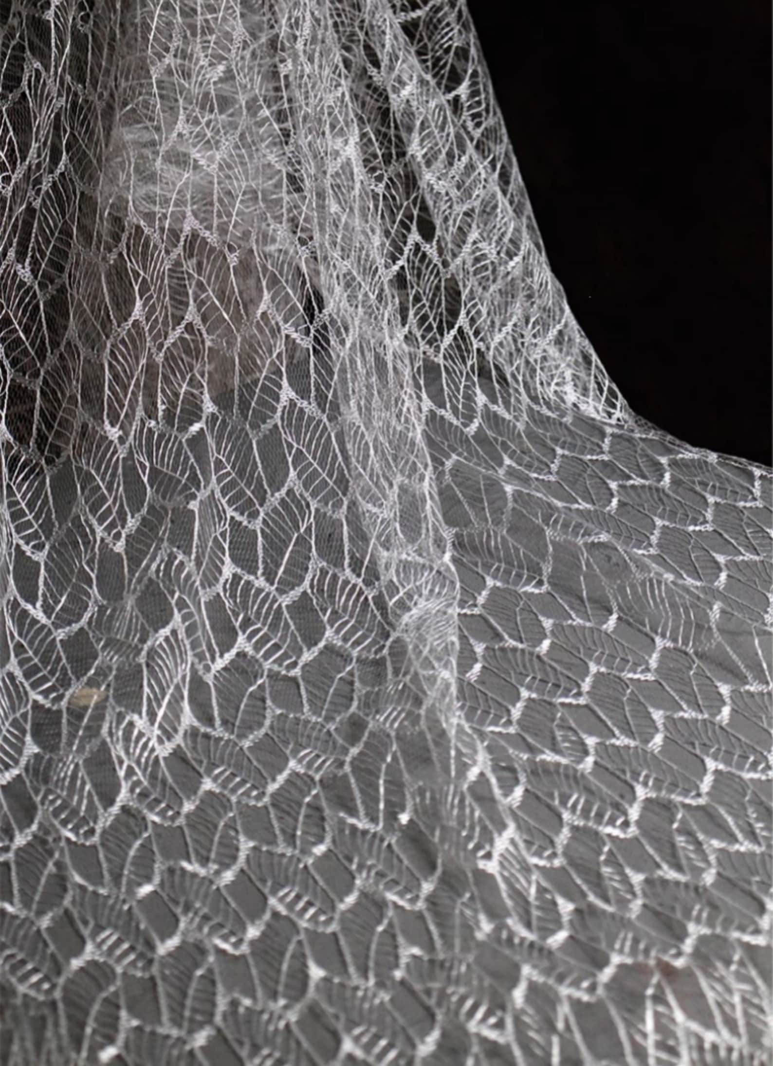 White Leaf Mesh Fabric,sheer Lace Dress Fabric,hollow Out Veil Lace ...