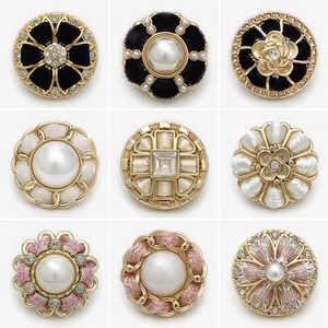 5 Pieces Metal Gold Pearl Buttons,bridal Buttons,jacket Buttons ...