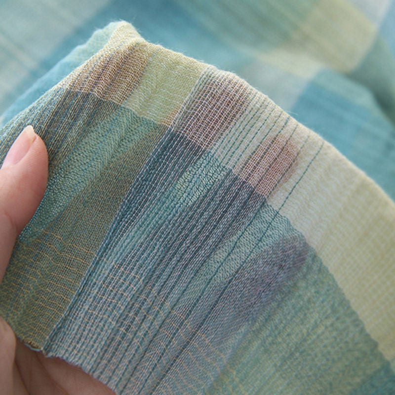 Blue check pattern cotton fabric by 1/2 meter light weight | Etsy