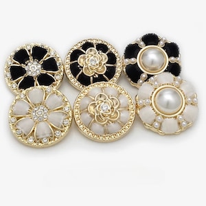 5 Pieces Metal Gold Pearl Buttons,bridal Buttons,jacket Buttons ...