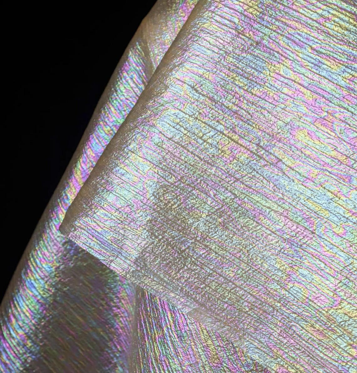 Ombre Iridescent Fabric,multi-tones Smooth Reflective Laser Fabric for ...